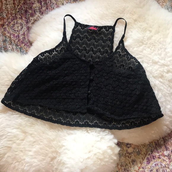 ASOS | Tops | Crop Top Black Lace Tank | Poshmark